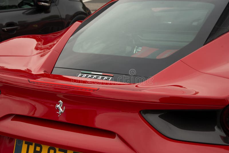 Luxury Italian Red Ferrari in the Parking Place Editorial Photography ...