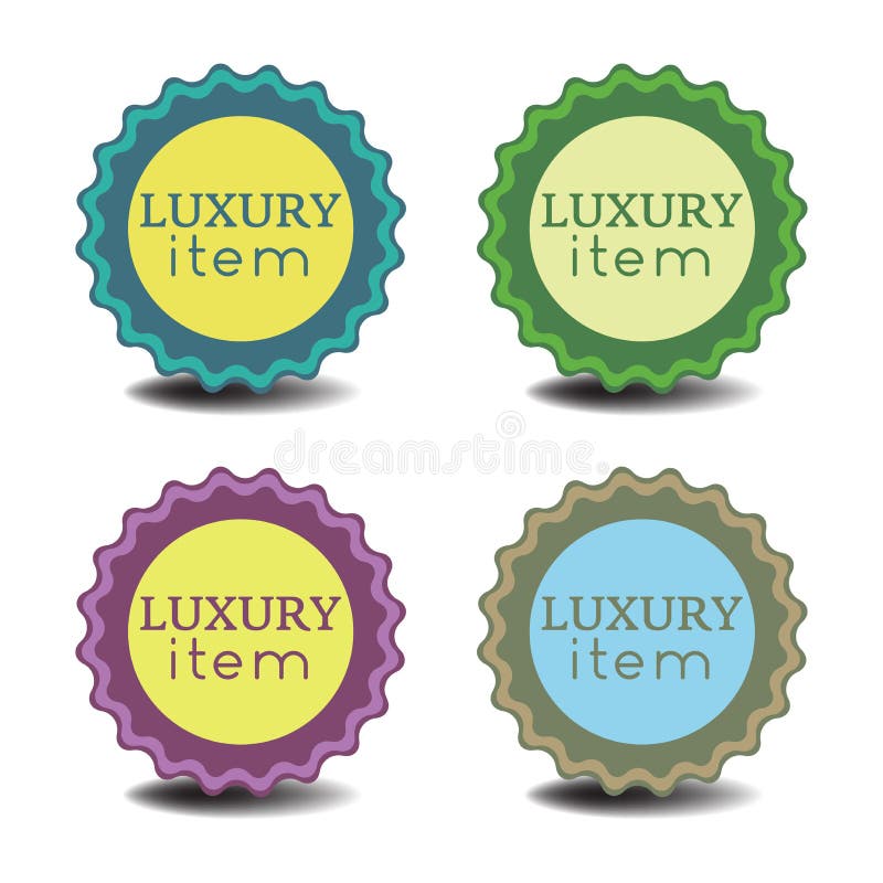 Luxury item stickers stock vector. Illustration of satisfaction - 90946142