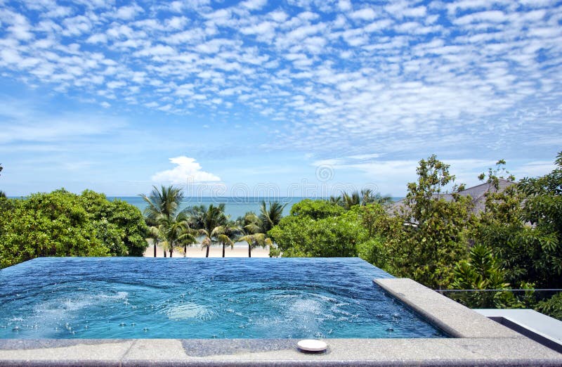 Jacuzzi at the Balcony stock photo. Image of relax, holiday - 60926912