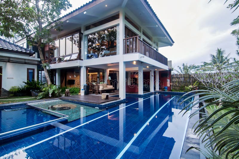 Luxury Java Villa with Pool Stock Photo - Image of lifestyle, dream ...