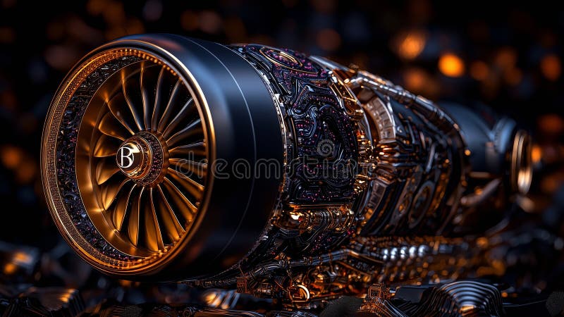 Luxury Jet Engine Components and Assembly Stock Illustration ...