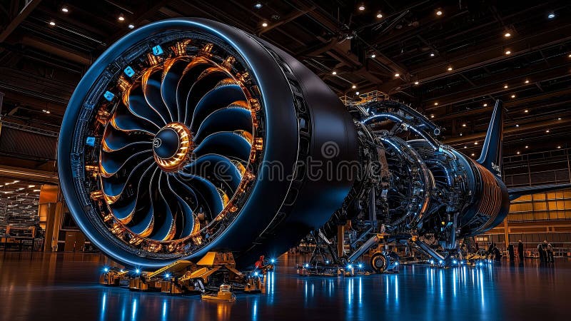 Luxury Jet Engine Components and Assembly Stock Illustration ...