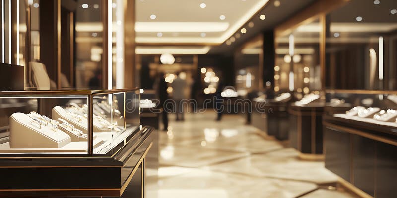Luxury Jewelry Store Interior Elegant Design and Display Stock ...