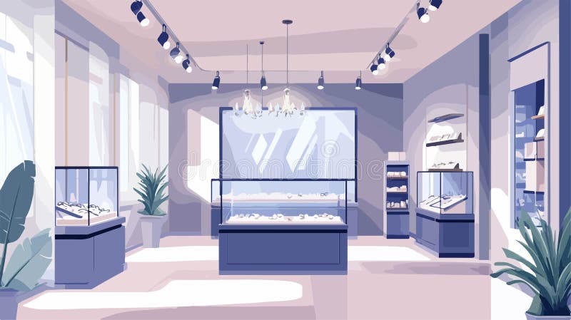 Luxury Jewelry Store Interior Retail Shop Display Stock Vector ...