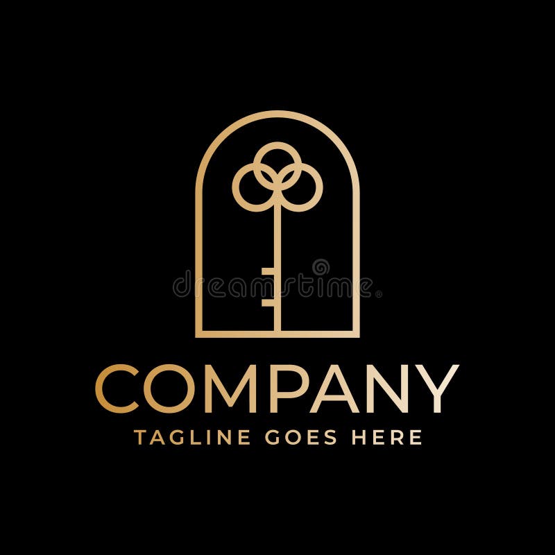Luxury key logo design stock vector. Illustration of label - 243050454
