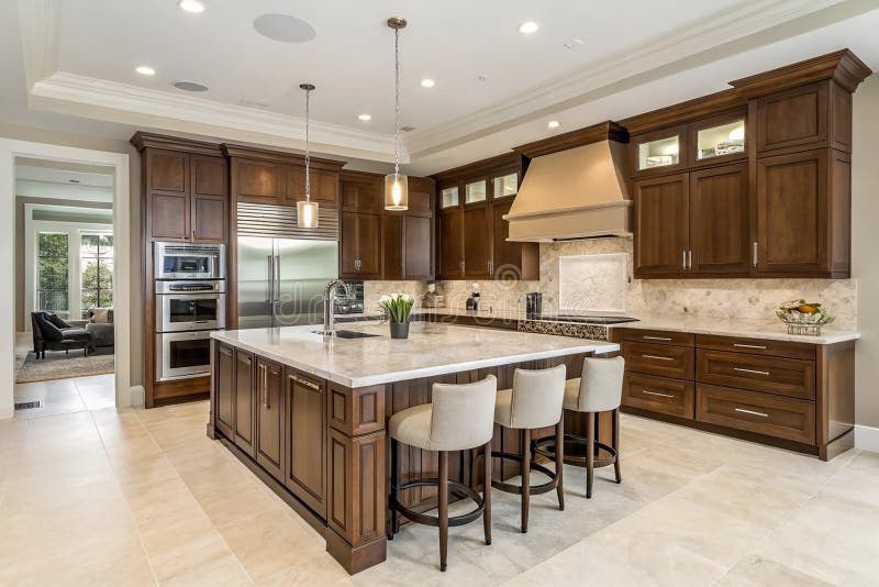 Luxury Kitchen Corner 2. Luxury Kitchen Corner with Island Stock Image ...