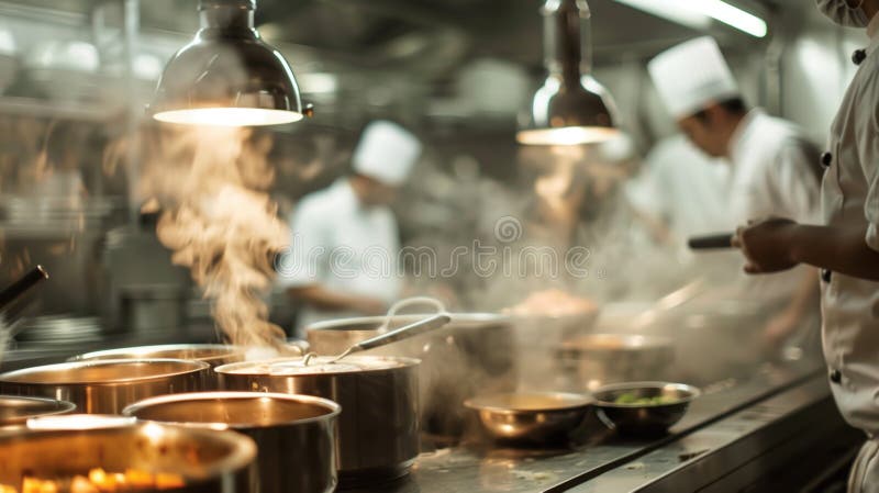 Luxury Kitchen Environment with Chefs Creating Elegant Dishes during ...