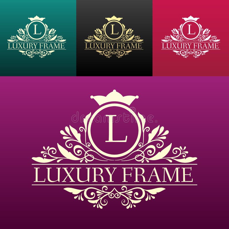 Luxury Label or King Place Symbol Element with Decorative Calligraphy ...
