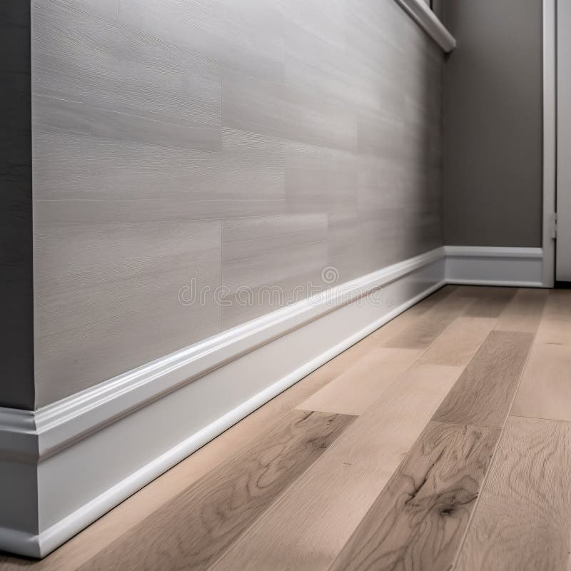 Luxury Laminate Flooring in Front of a Door. Baseboard Stock Illustration - Illustration of ...