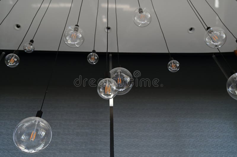 Close Up Luxury Lamp Hanging on Room, Interior Design Stock Image ...