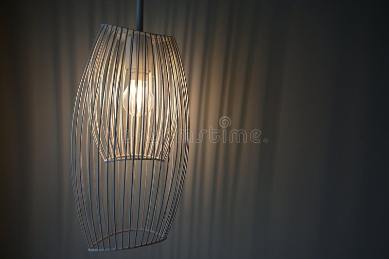 Luxury Lamp Hanging on Room with White Curtain Stock Photo - Image of ...