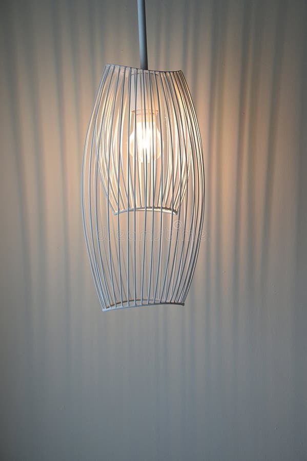 Luxury Lamp Hanging on Room with White Curtain Stock Photo - Image of ...