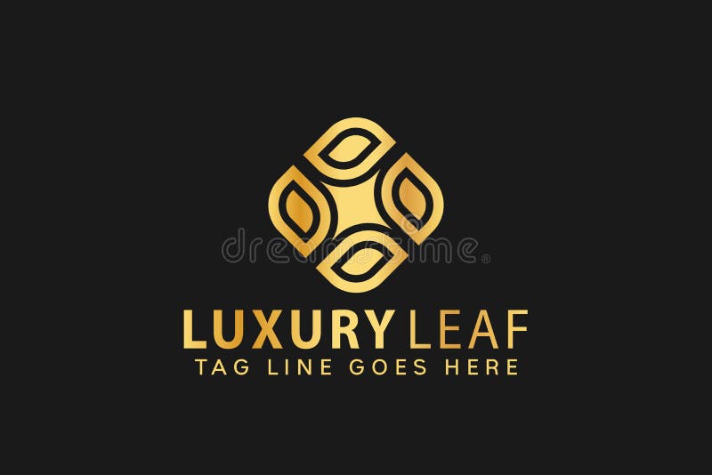 Luxury Leaf Round Square Logo Design Vector Illustration Stock Vector ...