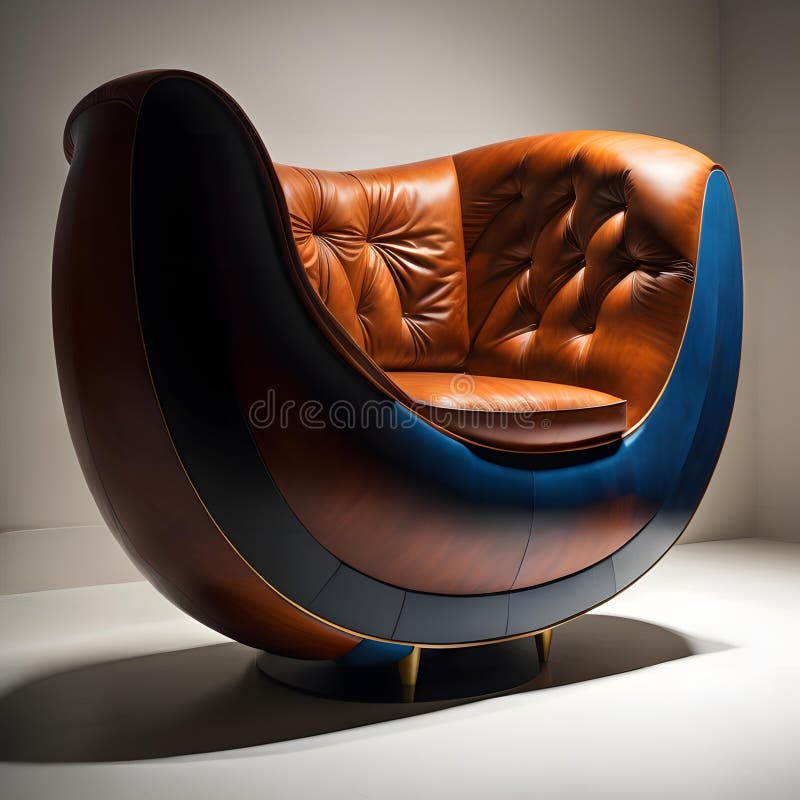 Luxury Leather Armchair in Modern Interior. Generative Ai Stock ...