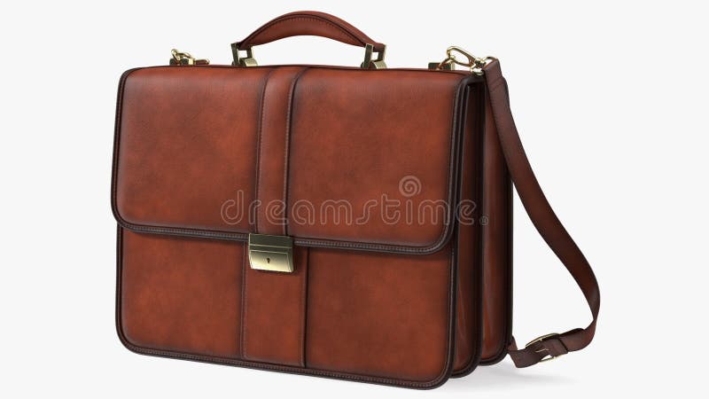 Luxury Leather Briefcase with Adjustable Strap Design Stock Photo ...