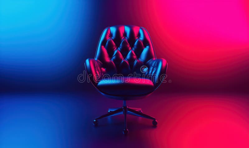 Luxury Leather Office Chair with Neon Gradient Lighting Stock ...