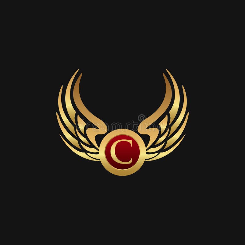 Luxury Letter C Emblem Wings Logo Design Concept Template Stock Vector ...