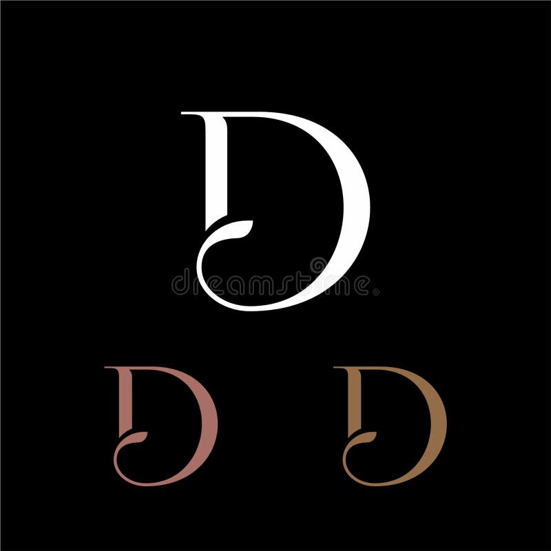 Luxury Letter D Monogram Serif Logo Design Vector Stock Vector ...