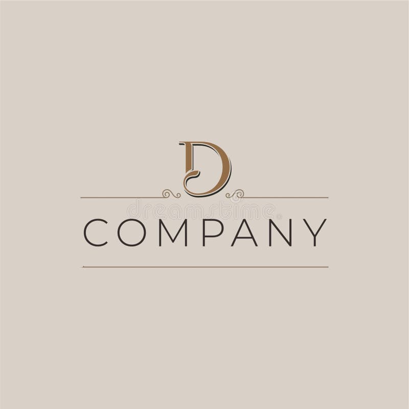 Luxury Letter D Monogram Serif Logo Design Vector Stock Vector ...