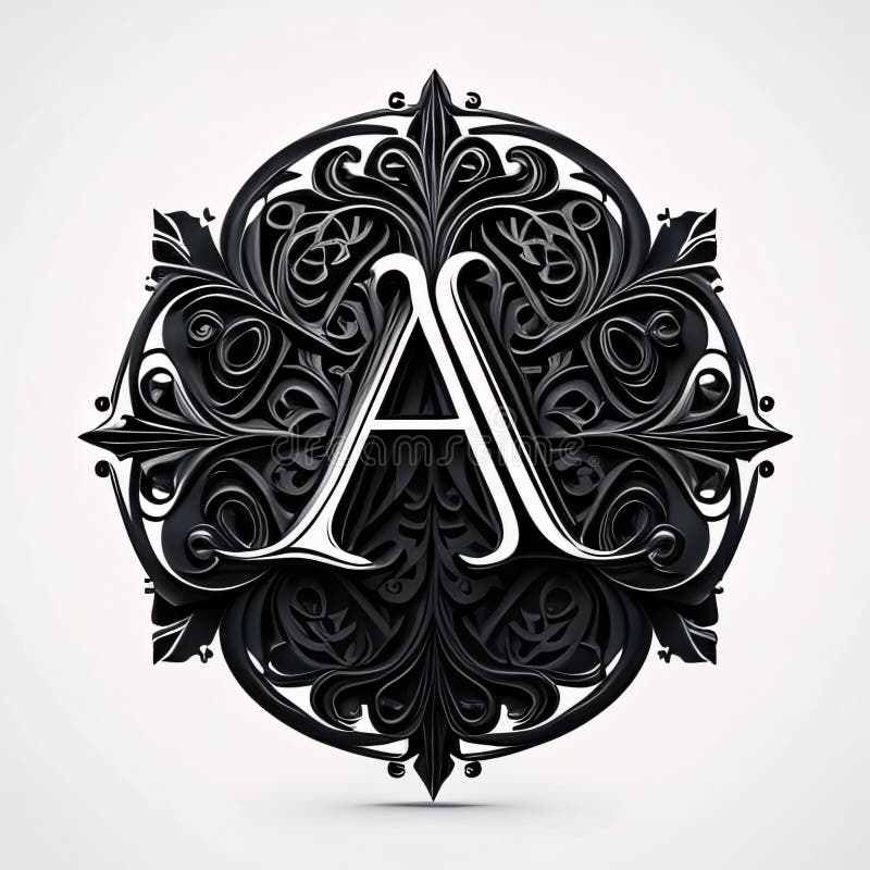 Luxury Letter a in the Gothic Style. Vector Illustration Stock ...