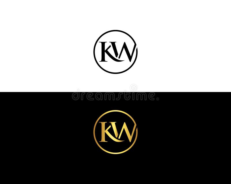 Luxury Letter KW Abstract Logo Design Stock Vector - Illustration of ...