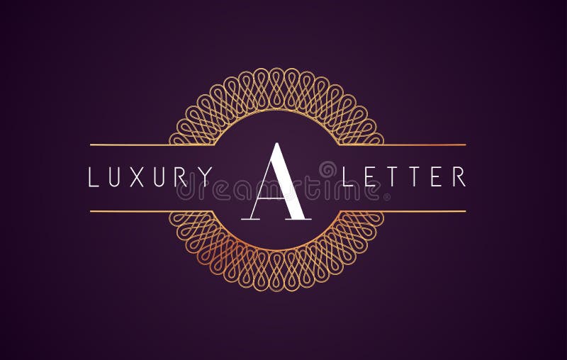 A Luxury Letter Logo. Golden Royal Design Stock Vector - Illustration ...
