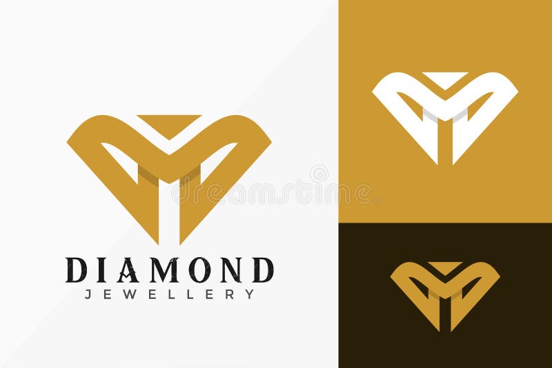 Luxury Letter M Diamond Logo Vector Design. Abstract Emblem, Designs ...