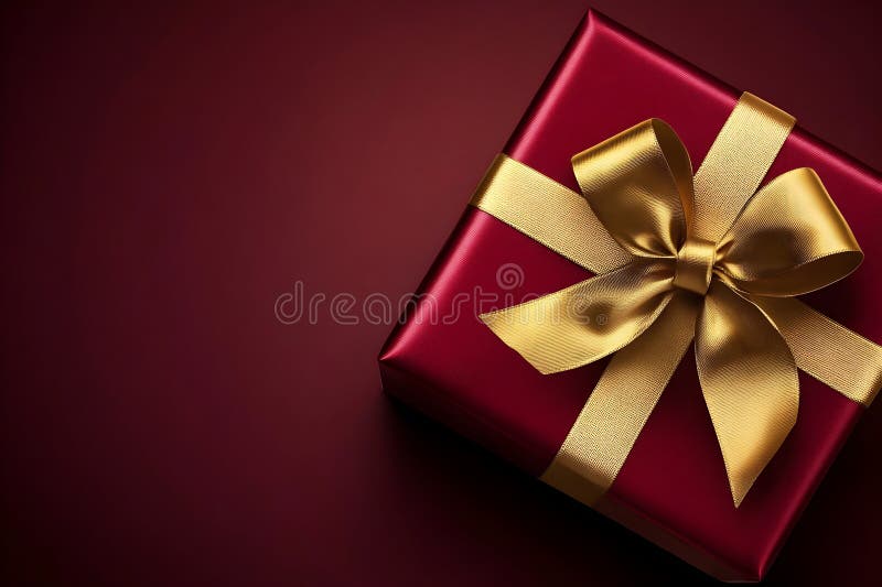 Luxury Light Red Gift Box on Red Background. Luxury Christmas Gift Box ...
