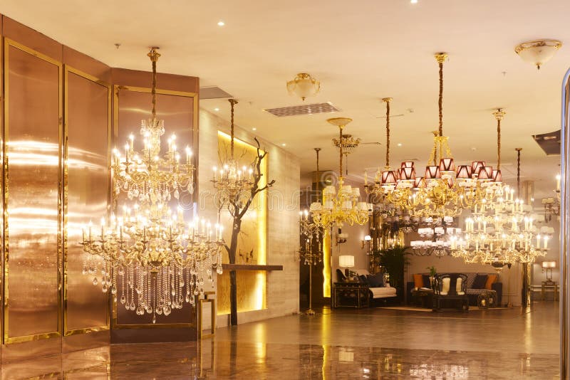 Luxury lighting shop stock image. Image of abstract, desk - 79990597