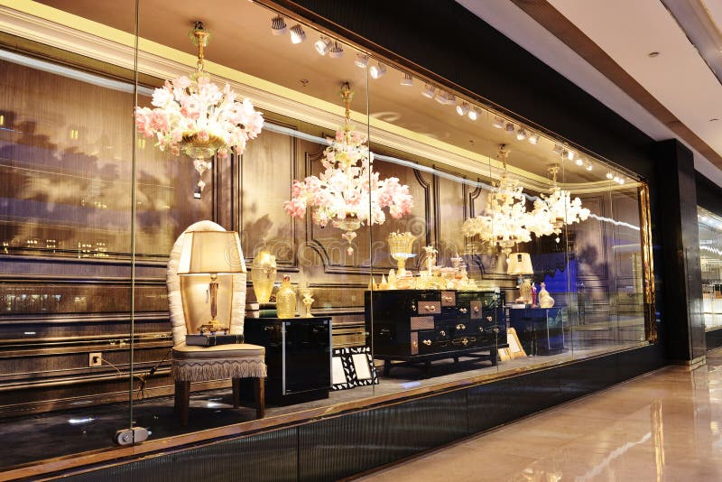 Luxury Lighting Shop Window Stock Photo - Image of abstract, indoor ...