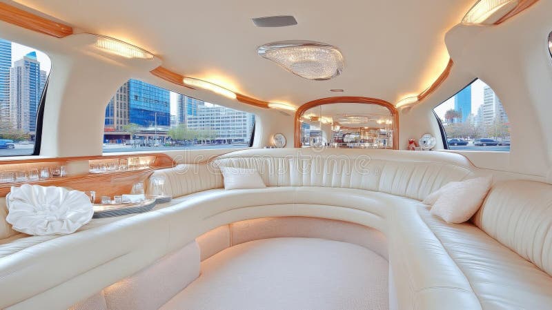 Luxury Limousine Interior, Opulent Ride Stock Illustration ...