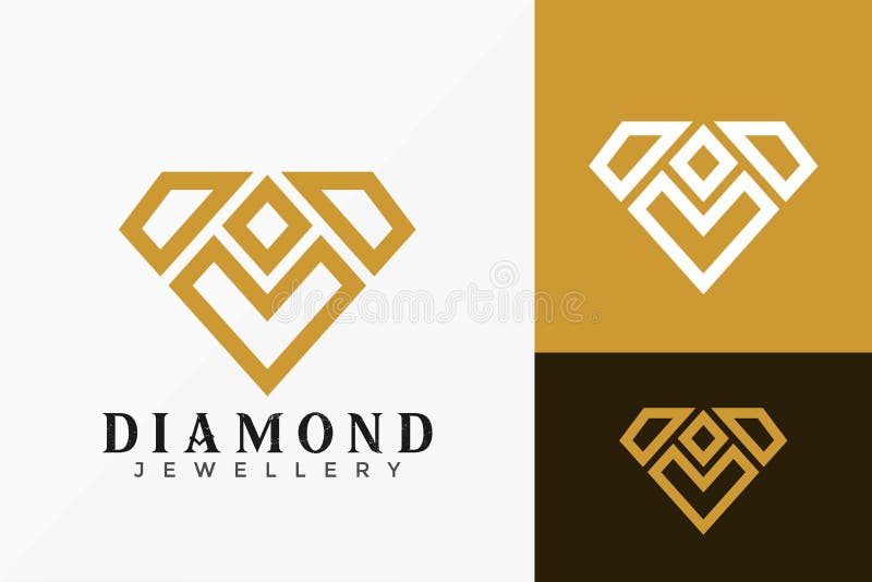Luxury Line Art Diamond Logo Vector Design. Abstract Emblem, Designs ...