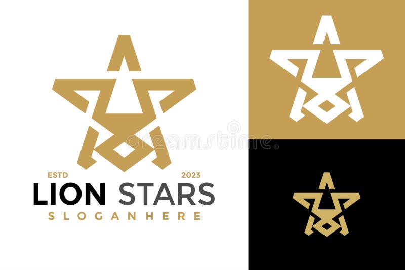 Luxury Lion Star Logo Design Vector Symbol Icon Illustration Stock ...