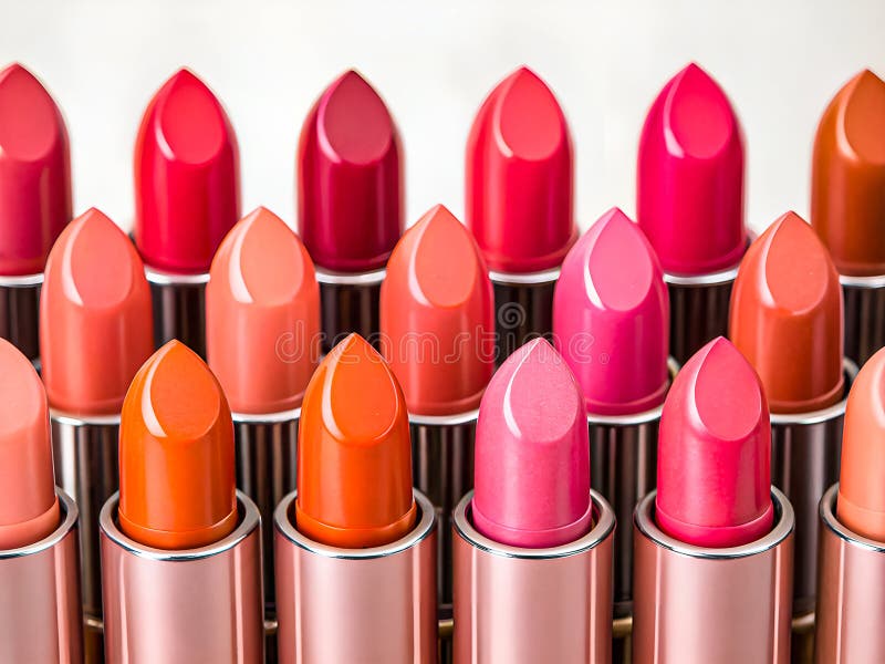 Luxury Lipstick Collection. a Vibrant Spectrum of Beauty Stock ...