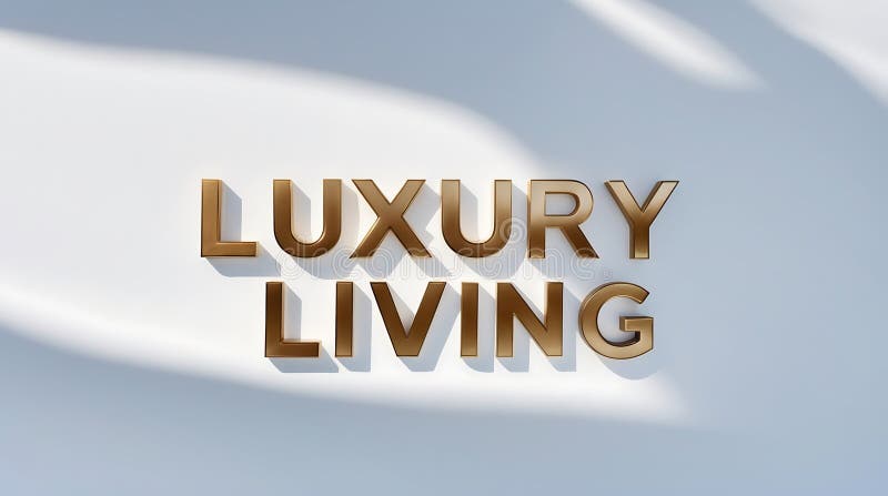 Luxury Living Text on a Clean Surface with Soft Shadows and a Modern ...