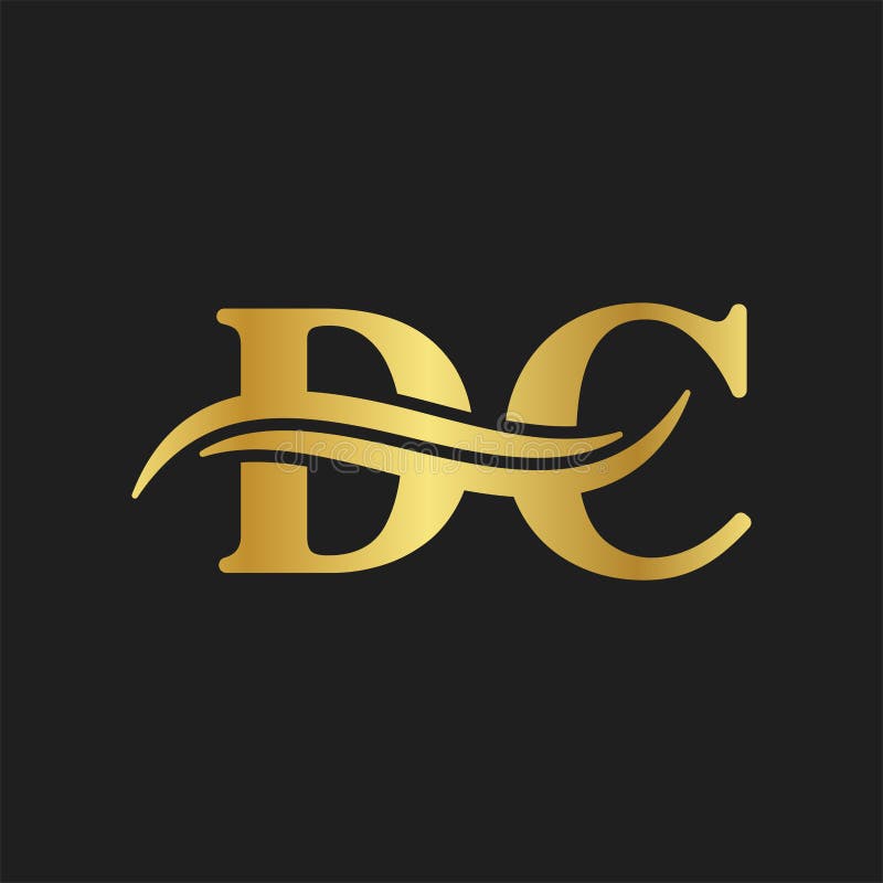 Luxury Logo DC Letter Monogram Wave Design Stock Vector - Illustration ...