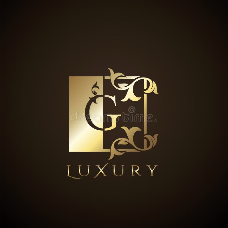 Luxury Logo Letter G Golden Square Vector Design Concept Stock Vector ...