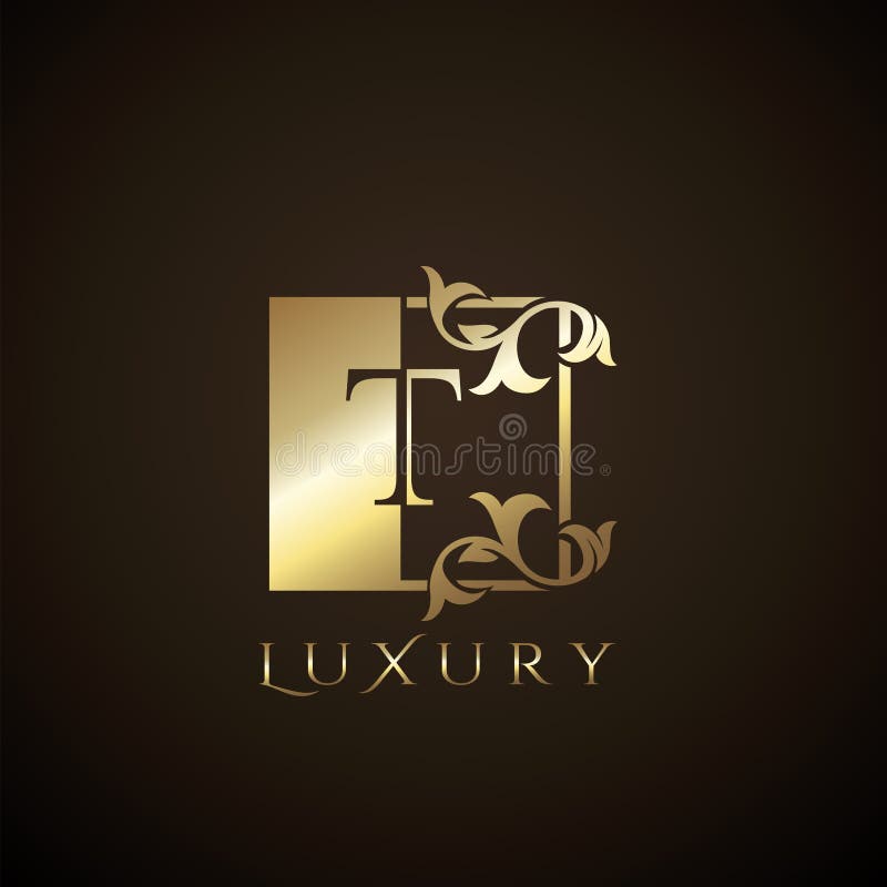 Luxury Logo Letter T Golden Square Vector Design Concept Stock Vector ...