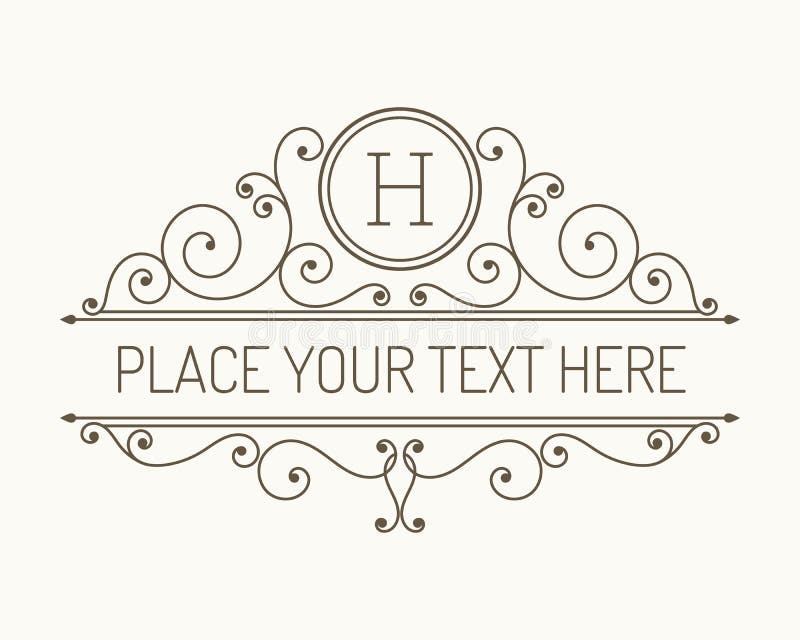 Luxury Logo and Monogram Line Art Template. Stock Vector - Illustration ...