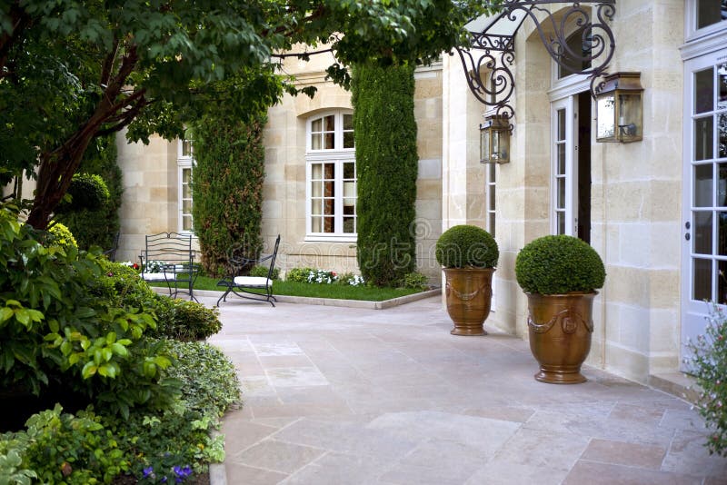 Luxury backyard stock image. Image of living, evening - 5479239