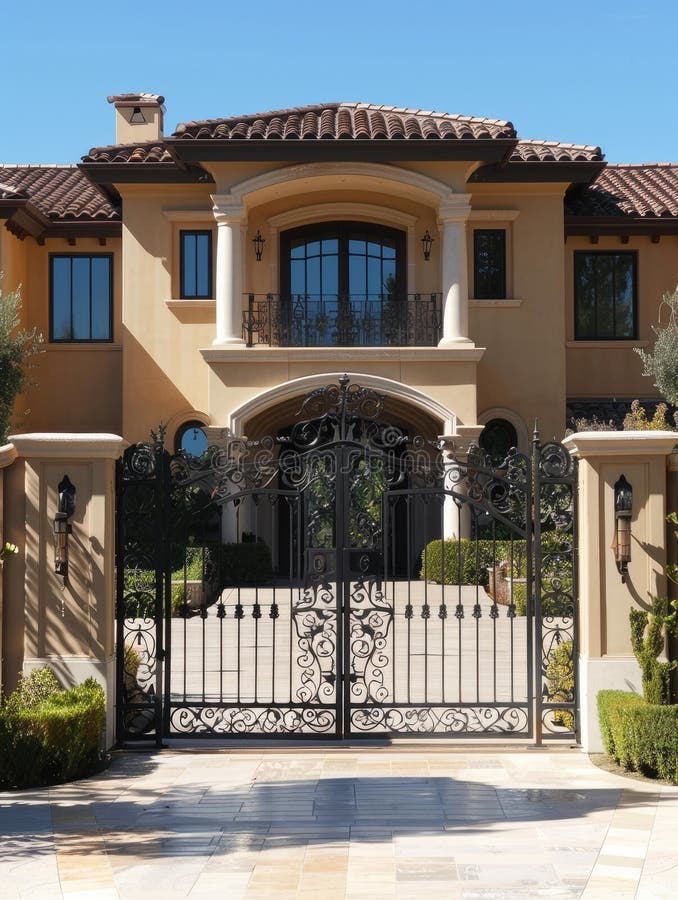 Luxury Mansion with Sophisticated Security System Seamlessly Integrated ...