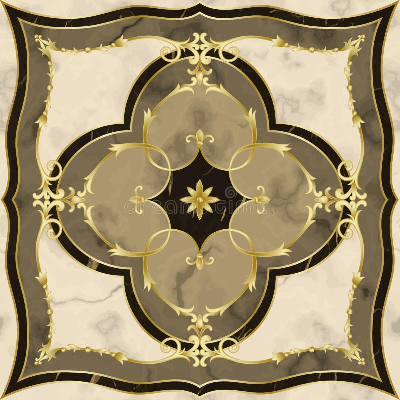 Luxury Beige Marble Mosaic Classic Seamless Pattern Stock Vector - Illustration of flower ...