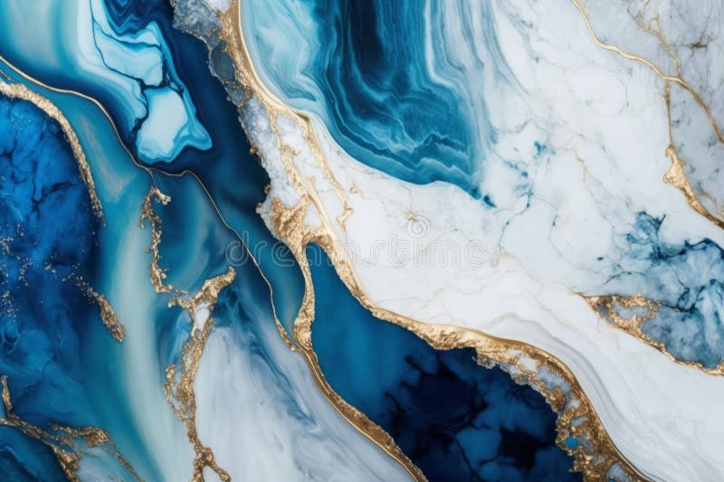 Luxury Marble Texture Background, White, Blue and Gold Stock ...