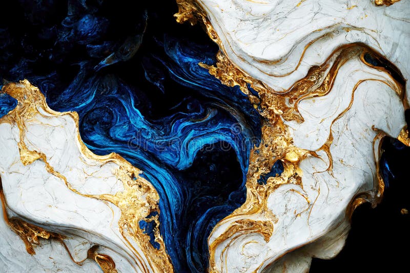 Luxury Marble Texture Background White, Blue and Gold. Natural Stone ...