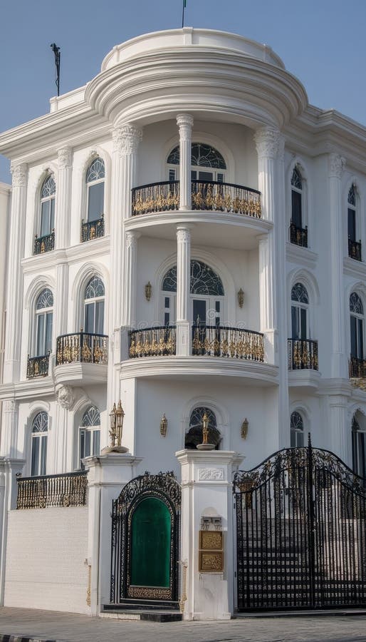 Luxury Mediterranean Villa with Arched Windows, Balconies, and ...