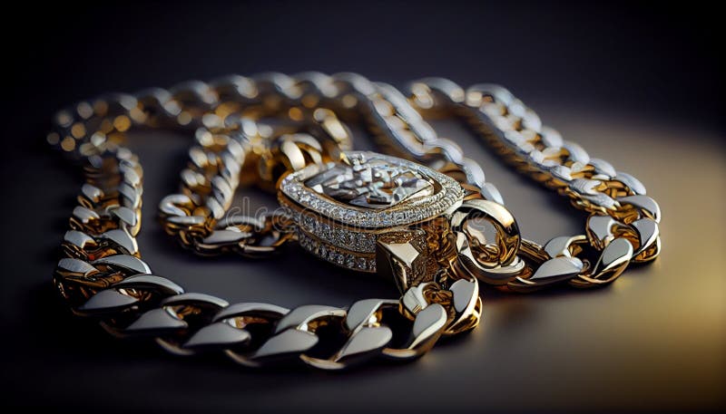 Luxury Men s Diamond Chain stock illustration. Illustration of silver ...