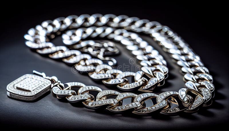 Luxury Men s Diamond Chain stock illustration. Illustration of silver ...