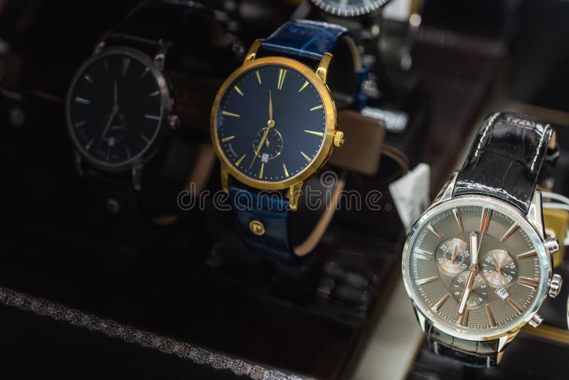 Luxury Men`s Watches at the Store Stock Image - Image of clock ...