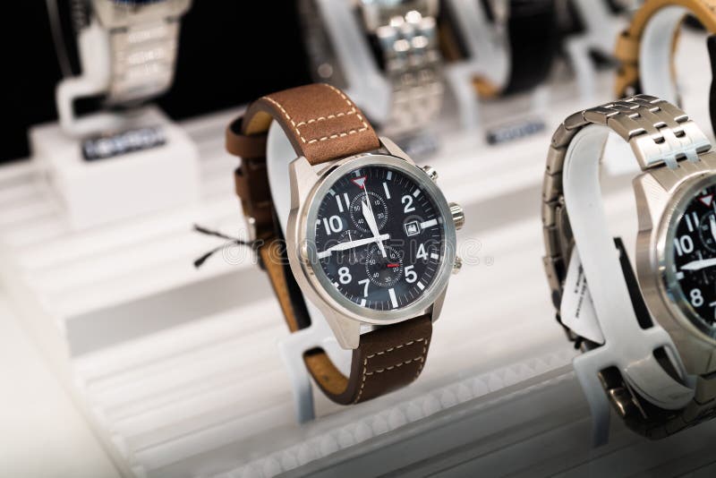 Luxury Men`s Watches at the Store Stock Image - Image of macro ...