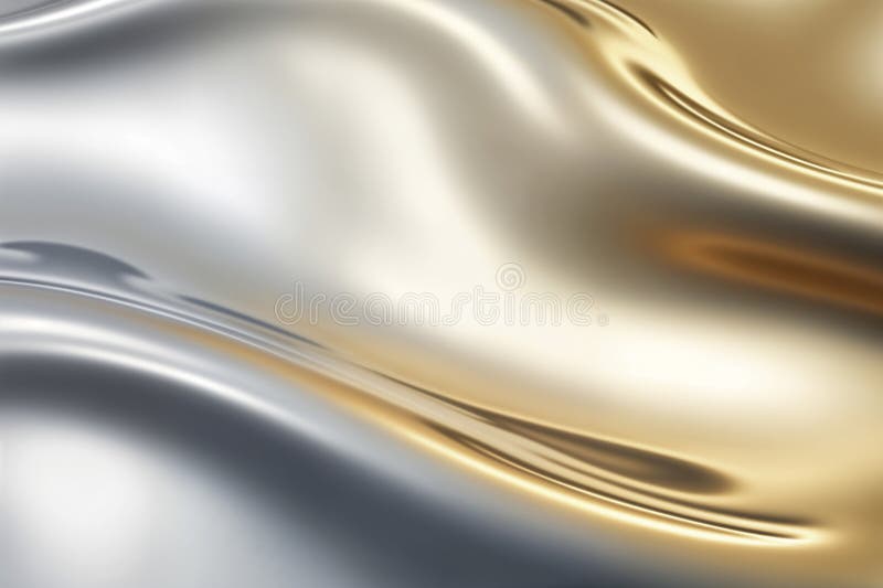 Luxury Metallic Chrome Texture with Gold and Silver Fluid Reflections ...